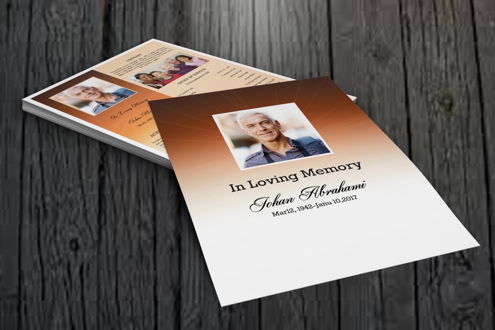 Funeral Program Template Funeral Card Template Memorial - Etsy