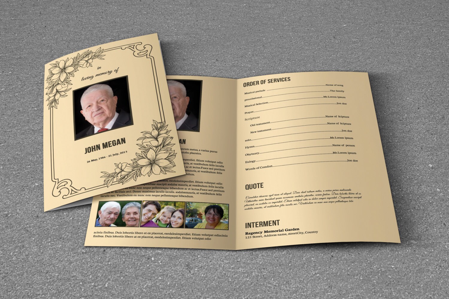 Funeral Program Template Obituary Program Template | Etsy