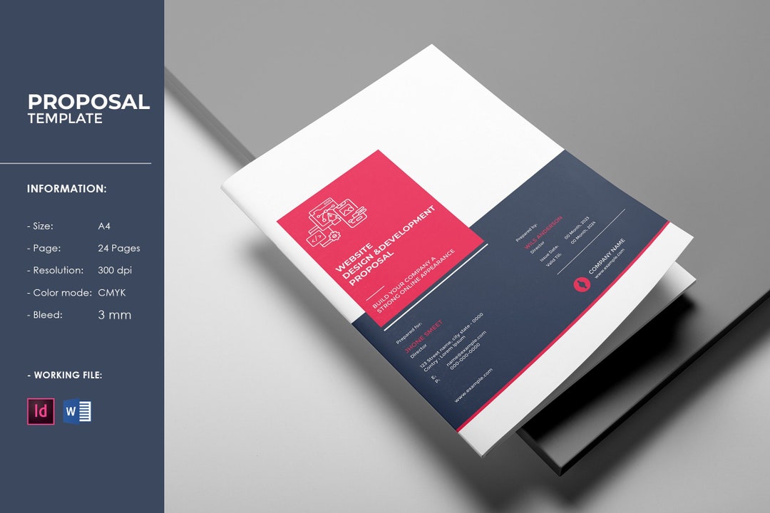 Business Proposal Template, Minimalist Design (MS Word & Indesign) - Etsy
