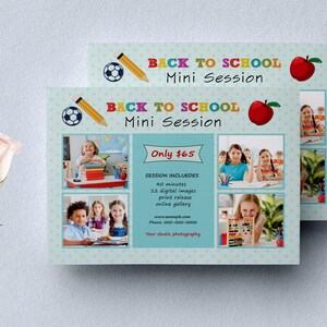 Back to School Mini Session Template, School Photography Template, Kids ...