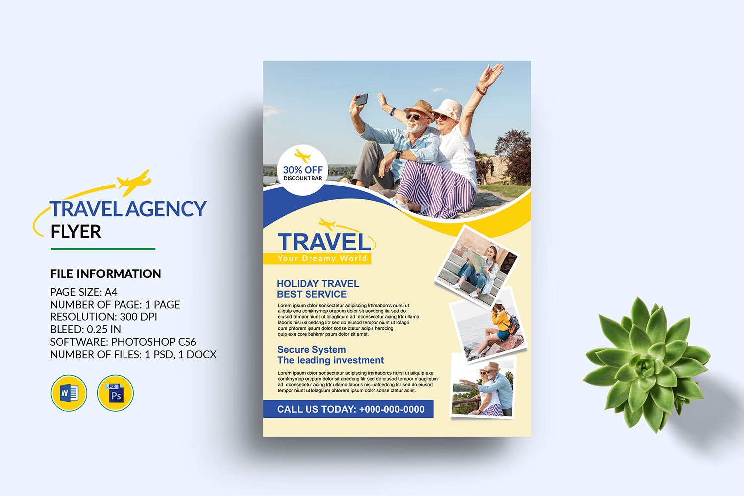 Travel Agency Promotion Flyer Template MS Word & Photoshop Template ...