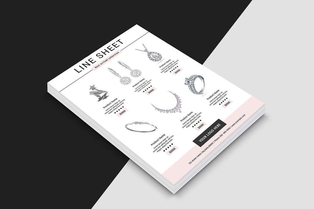 Line Sheet Flyer Template | Wholesale Product Catalog | Product Sales ...