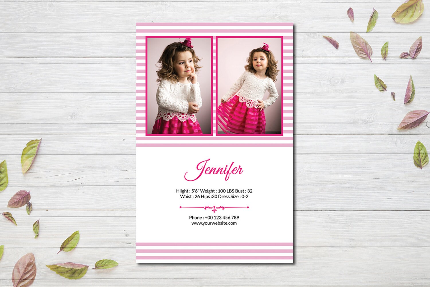 Model Comp Card Template Fashion Modeling Comp Card - Etsy