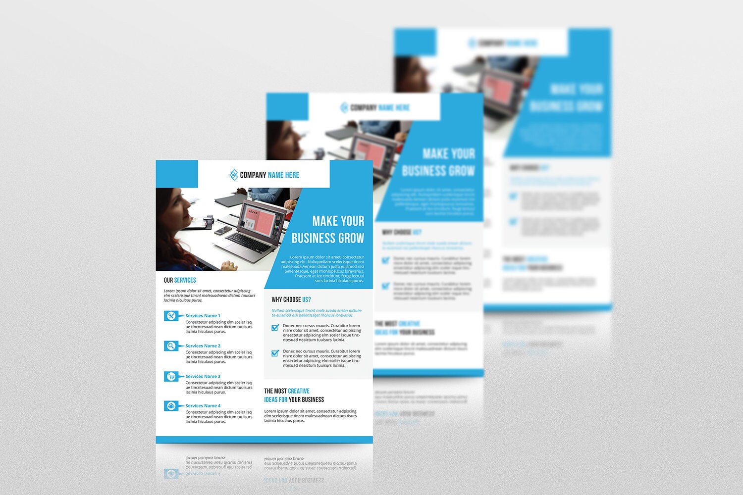 Customizable Business Flyer Template: Clean Corporate Design (photoshop ...