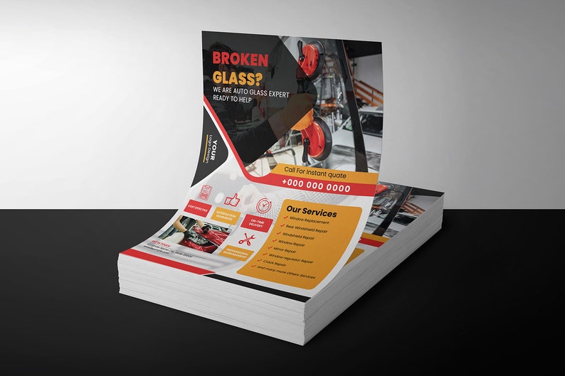 Auto Glass Service Flyer Template Car Repair Flyer MS Word | Etsy