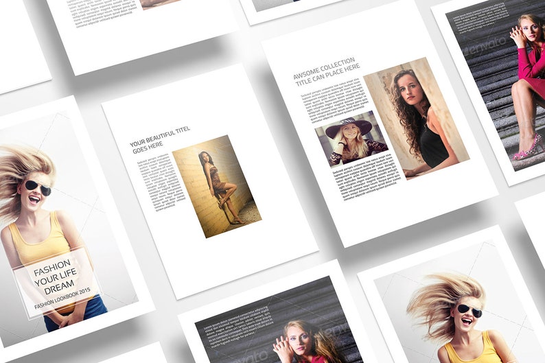 Fashion Lookbook Magazine Template: Editable Design Portfolio (digital ...