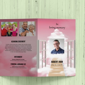 HEAVEN Funeral Program Template Obituary Template, Memorial Program Ms ...