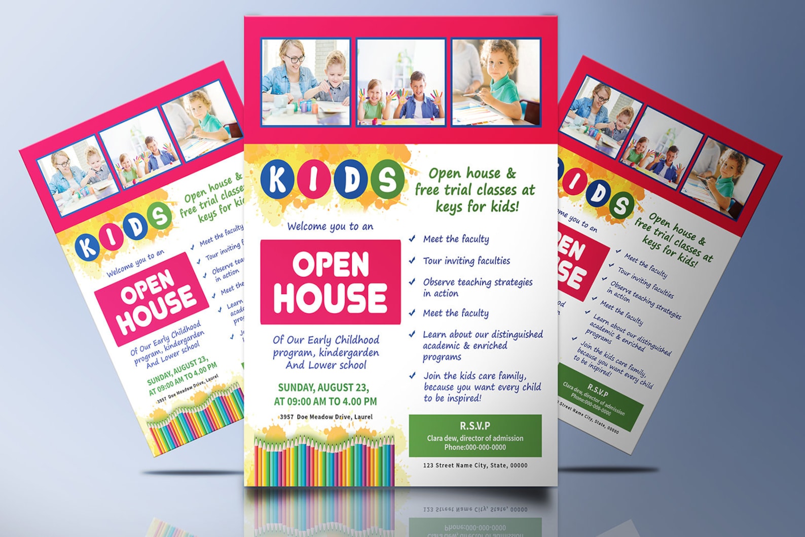 School Open House Flyer Template: Customizable Education Event Design ...