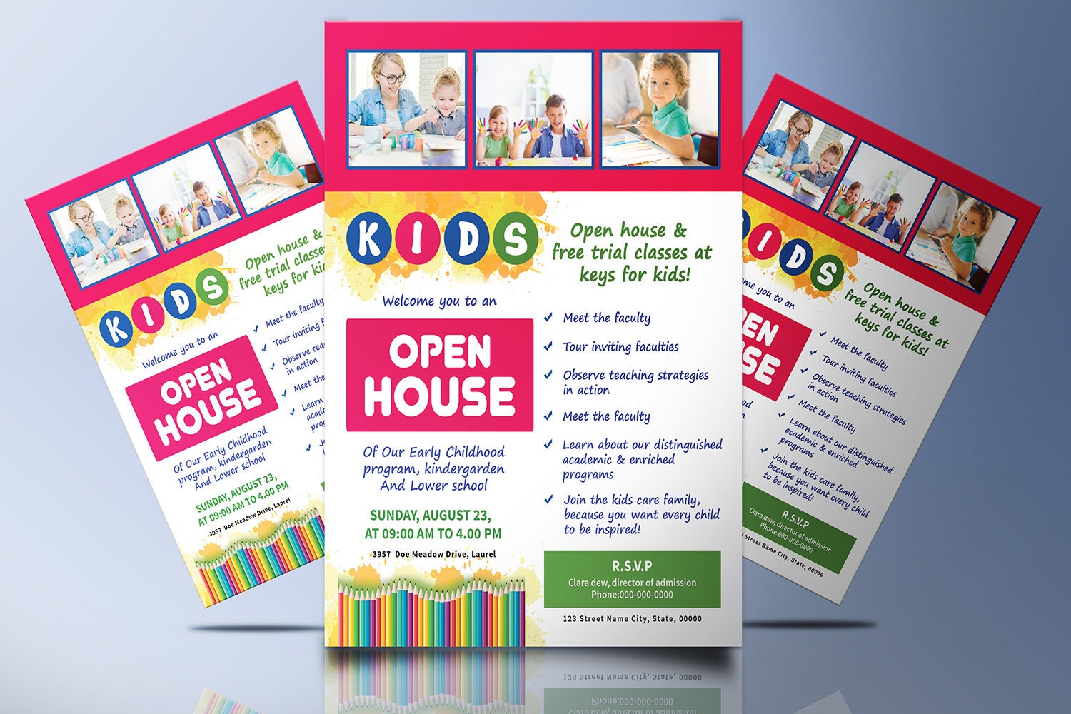 School Open House Flyer Template: Customizable Education Event Design ...