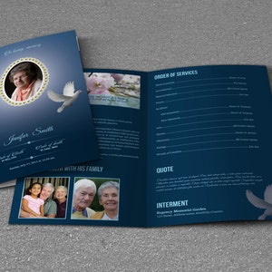 Printable Funeral Program Template Obituary Memorial Photoshop Word