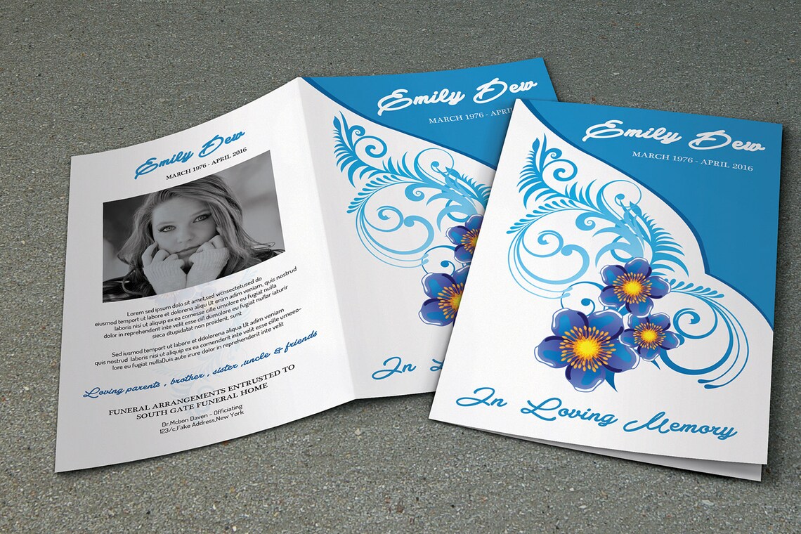 Printable Funeral Program Template Obituary Template | Etsy