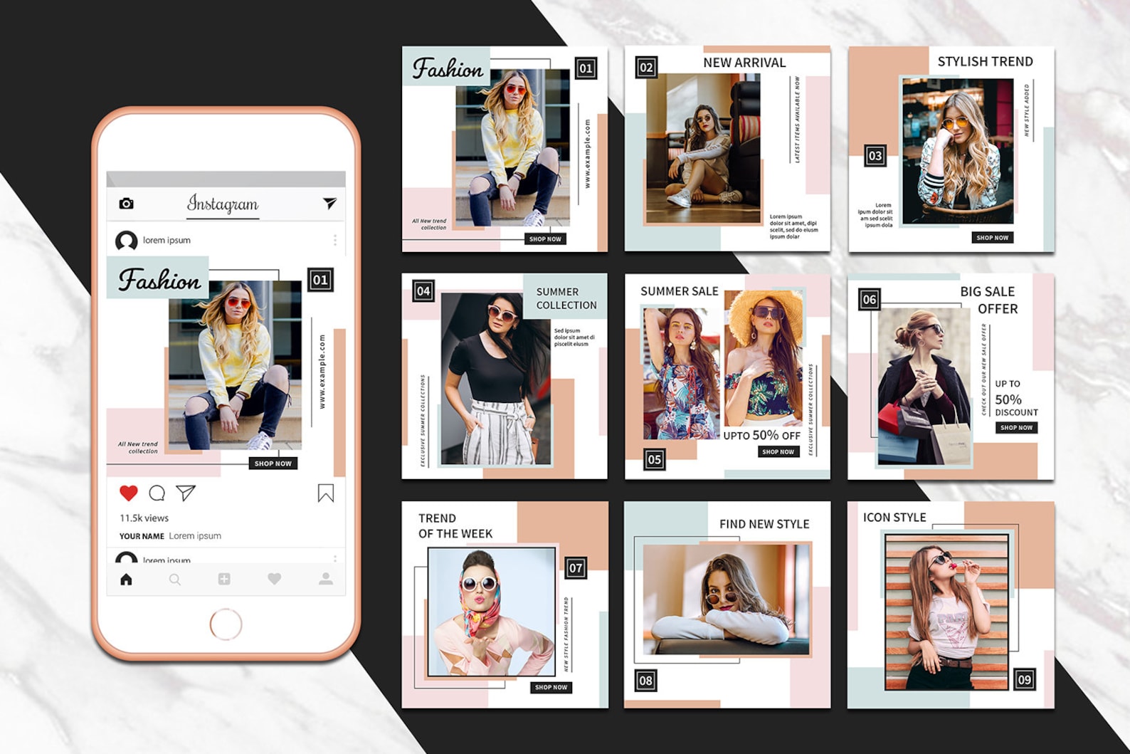 Instagram Promotional Banner Instagram Marketing Template | Etsy
