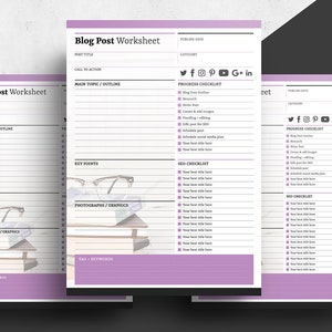 Blog Planner Worksheet, Blog Post Planner, Blogging Checklist JPG, Ms ...