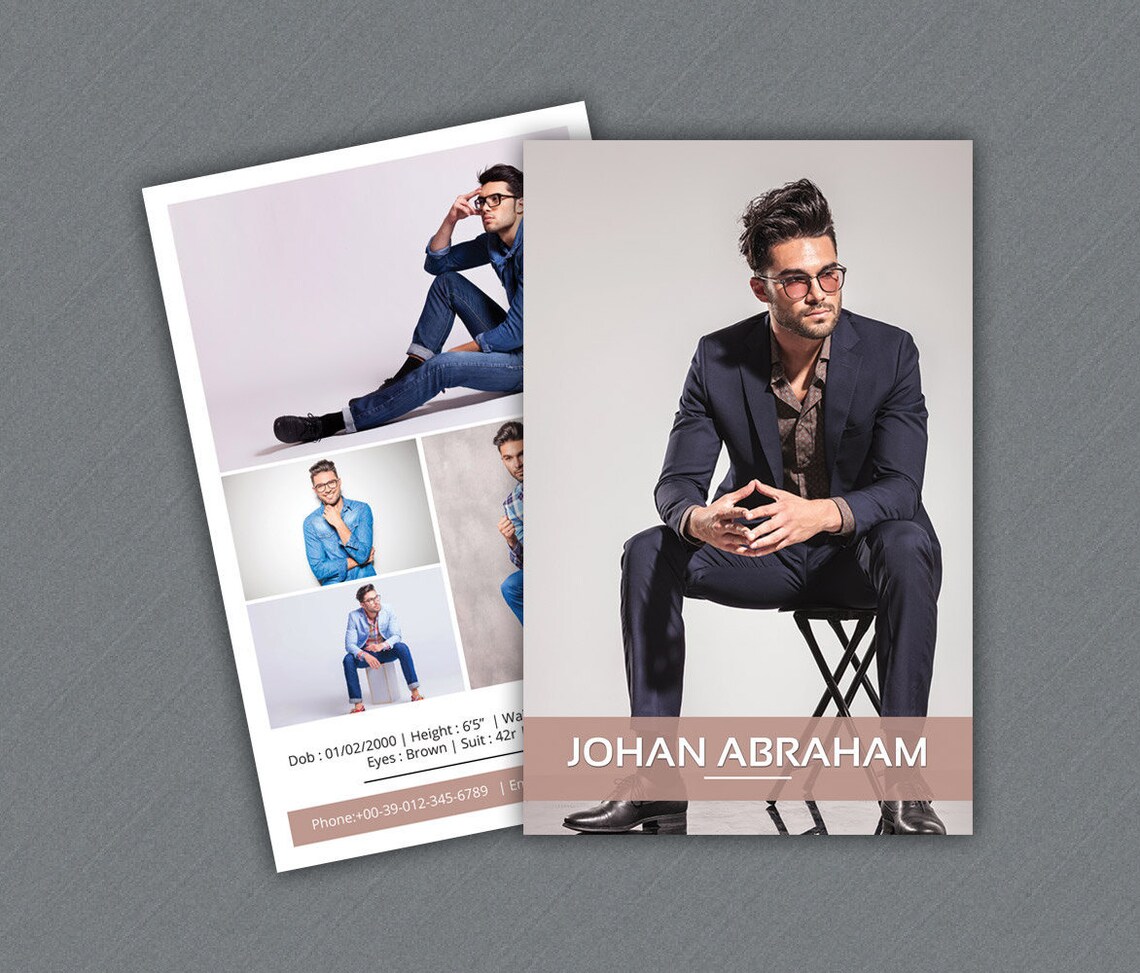 Model Comp Card Template Modeling Comp Card Photoshop | Etsy