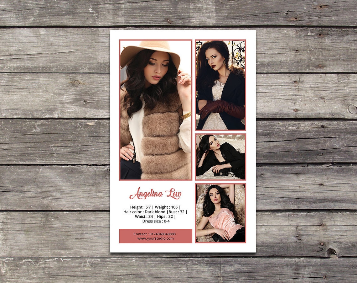 Modeling Comp Card Template Model Agency Zed Card | Etsy Modeling Comp Card Template Model Agency Zed Card | Etsy