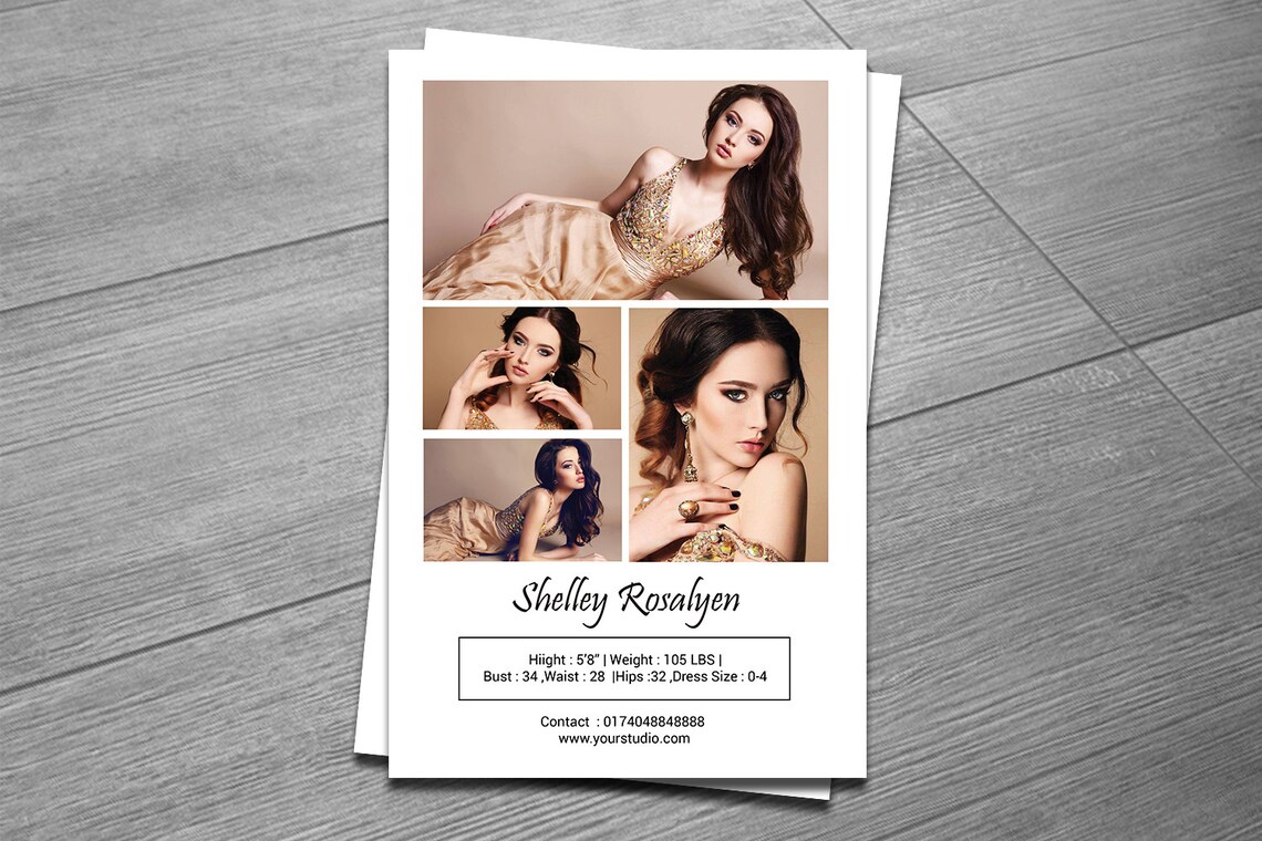 Model Comp Card Template Modeling Comp Card MS Word - Etsy