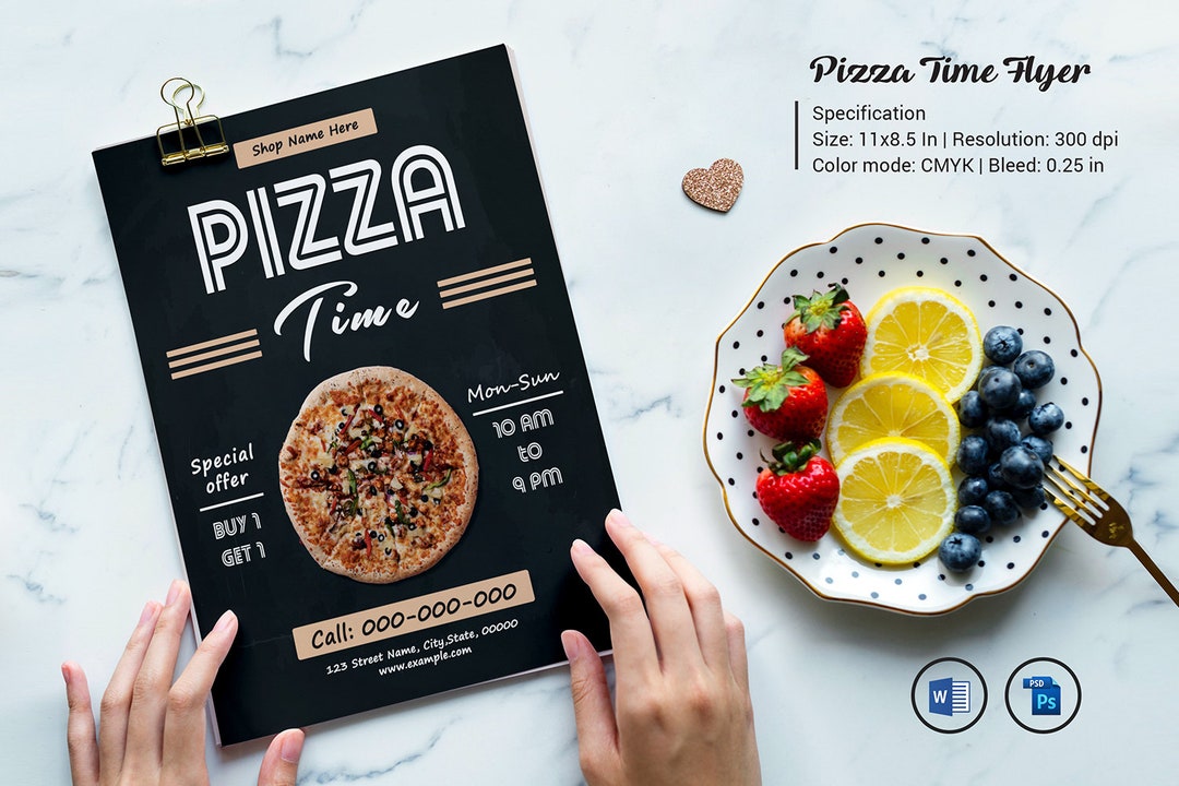 Printable Pizza Flyer Pizza Restaurant Advertising Flyer Template ...
