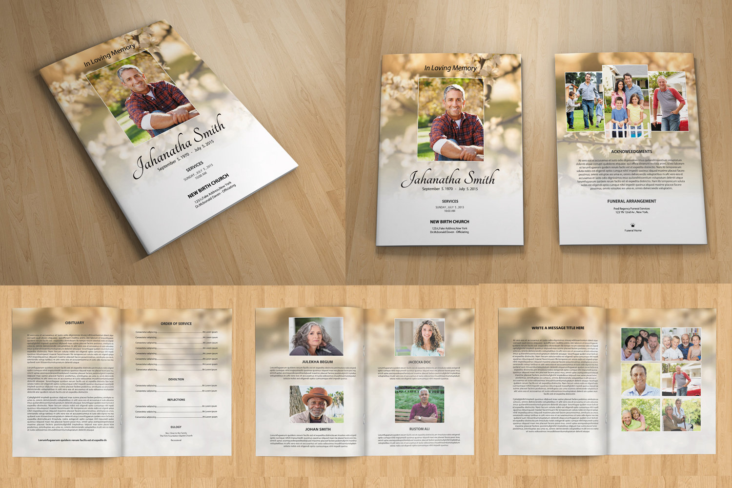 8 Pages Funeral Program Template Funeral Booklet Template - Etsy