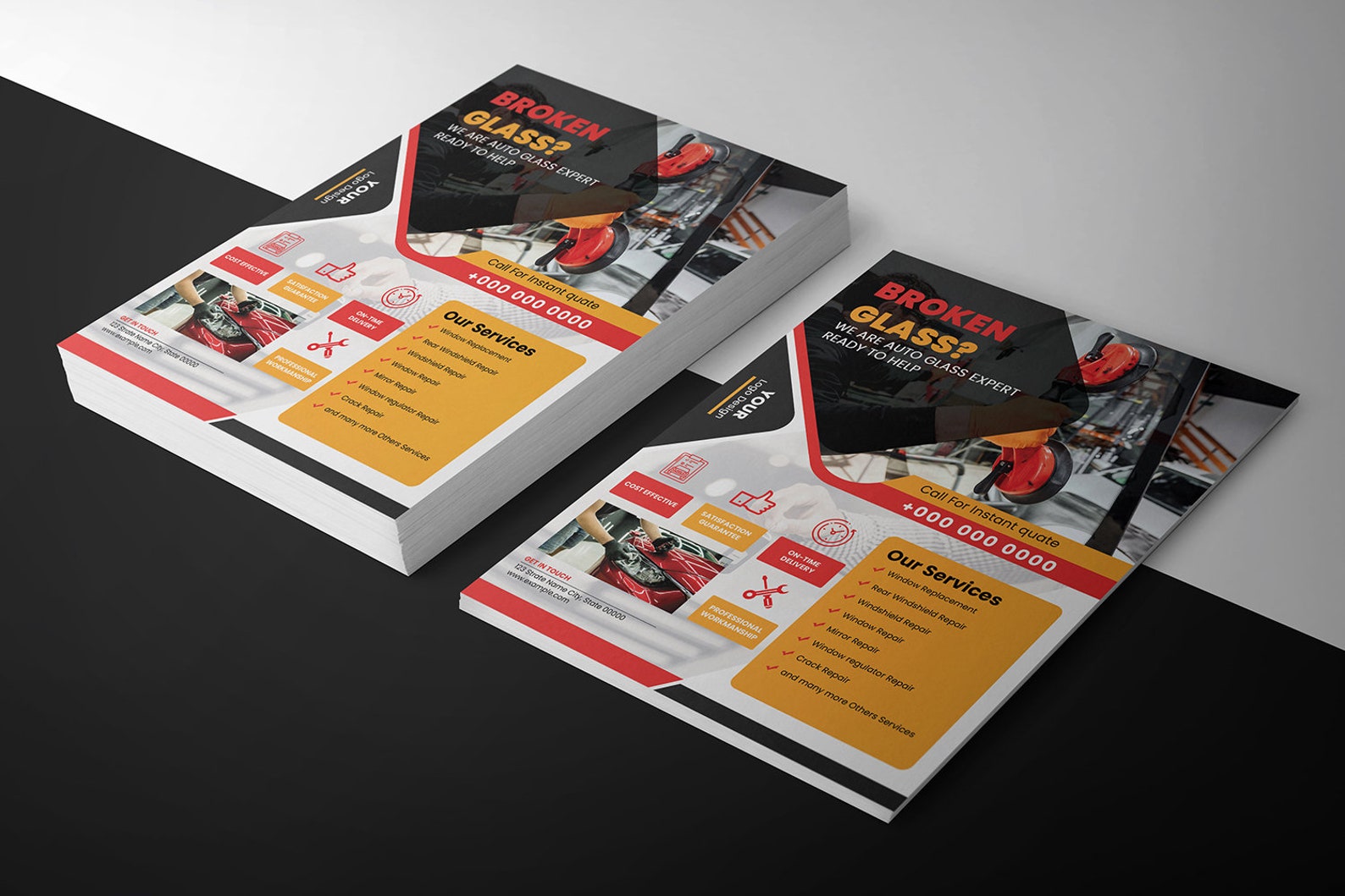 Auto Glass Service Flyer Template Car Repair Flyer MS Word | Etsy