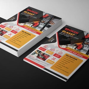 Auto Glass Service Flyer Template, Car Repair Flyer MS Word & Photoshop ...