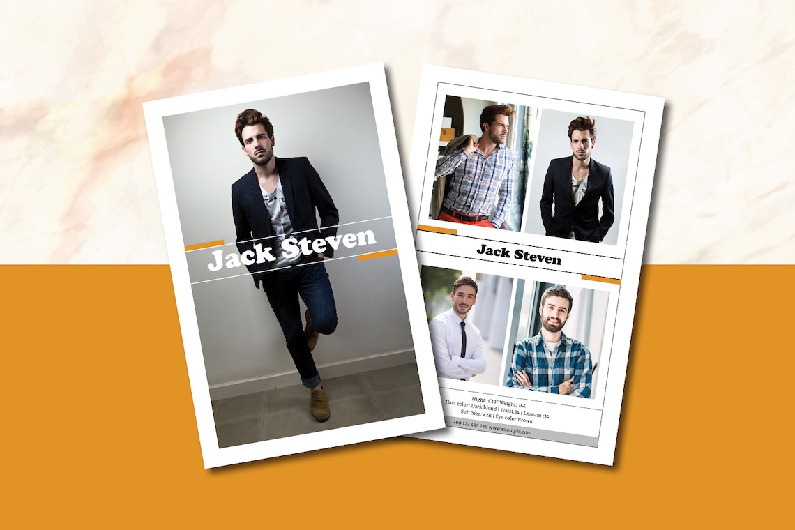 Model Comp Card Template Fashion Modeling Composite Card - Etsy