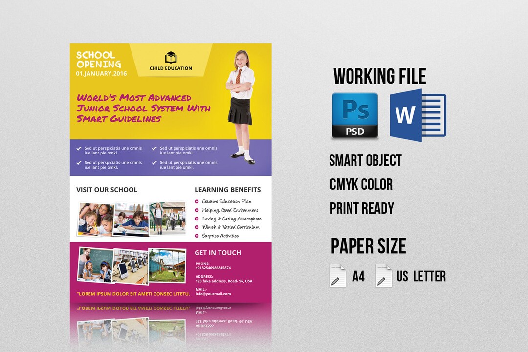 School Promotion Flyer School Admission Flyer Template MS - Etsy
