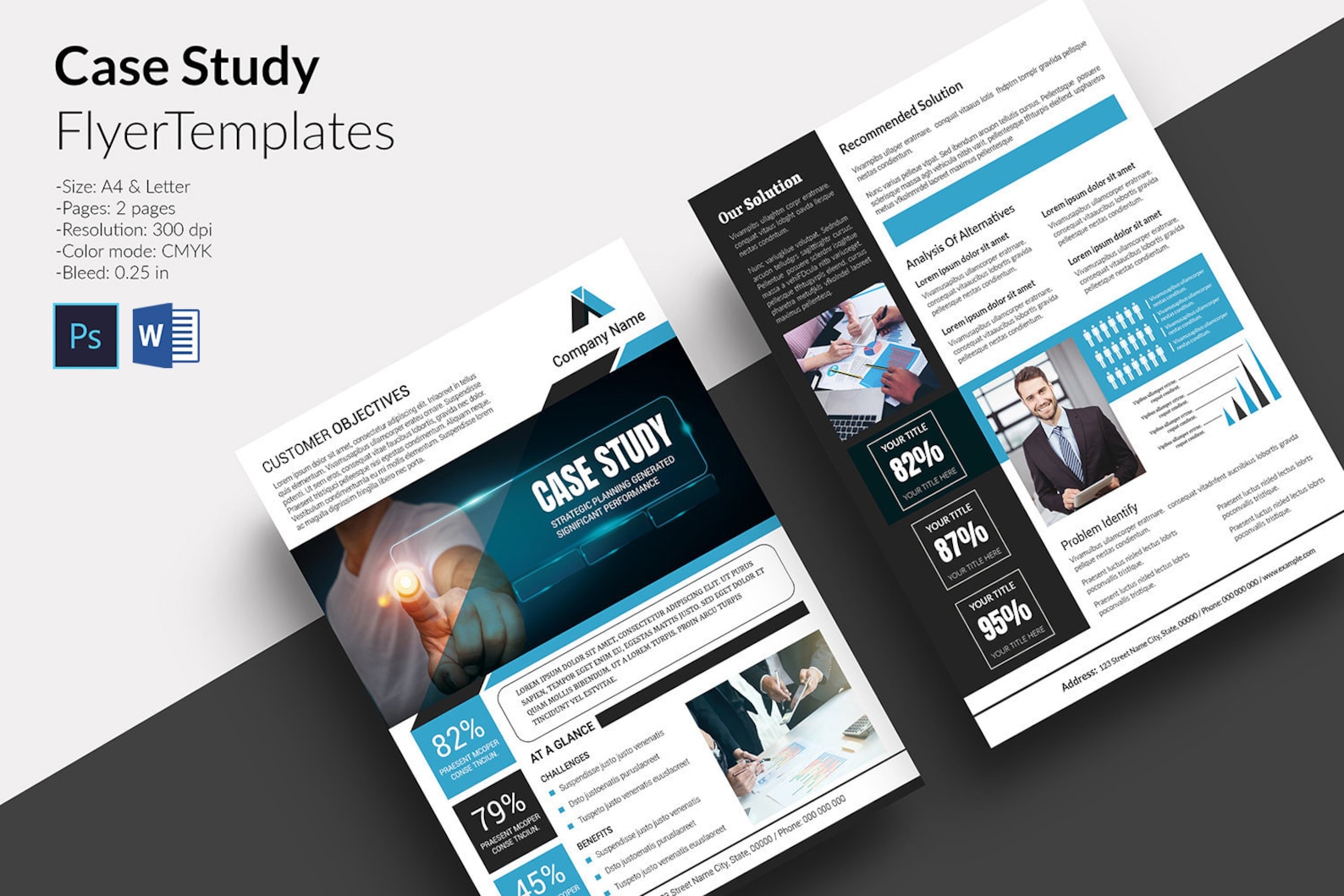 Printable Case Study Flyer Template: A4 & Letter (photoshop, Word) - Etsy