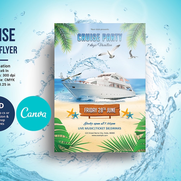 Cruise Flyer Template - Etsy