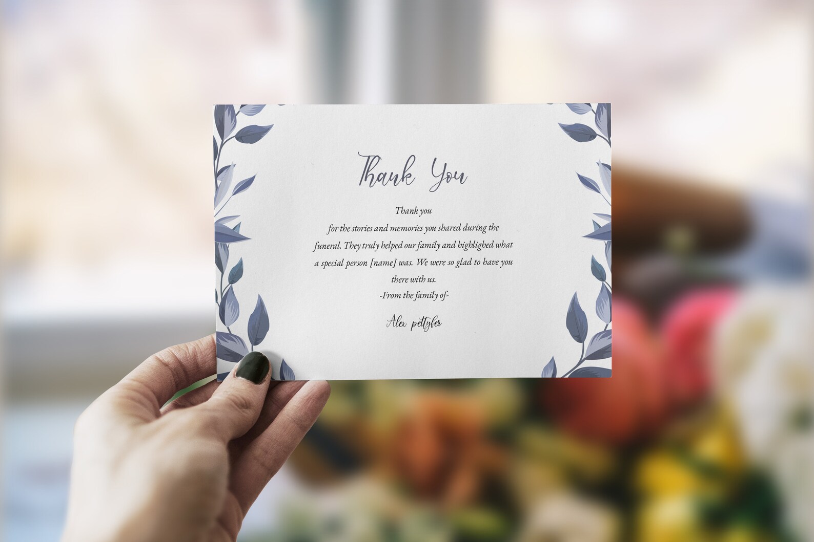 Funeral Thank You Card Template Funeral Acknowledgement Card - Etsy