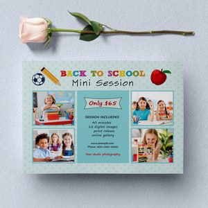 Back to School Mini Session Template, School Photography Template, Kids ...