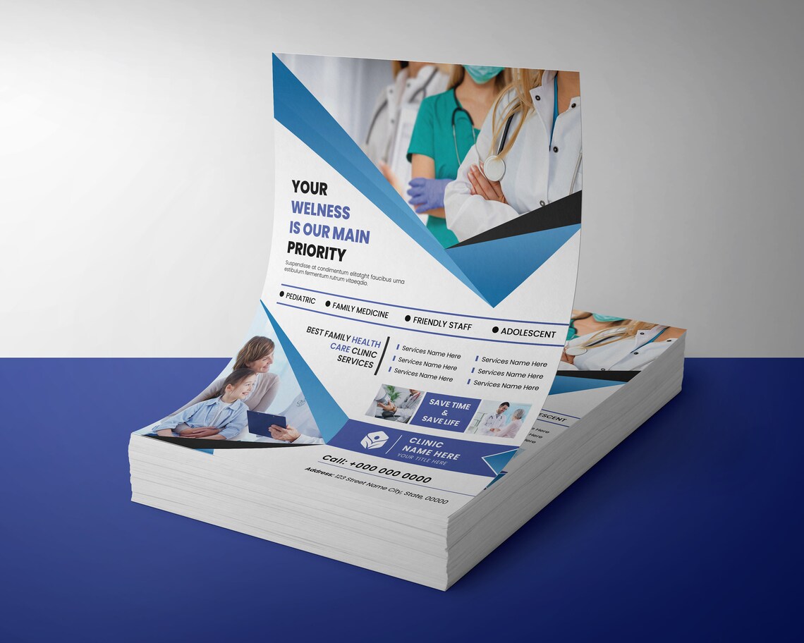 Health Care Clinic Promotional Flyer Medical Hospital - Etsy