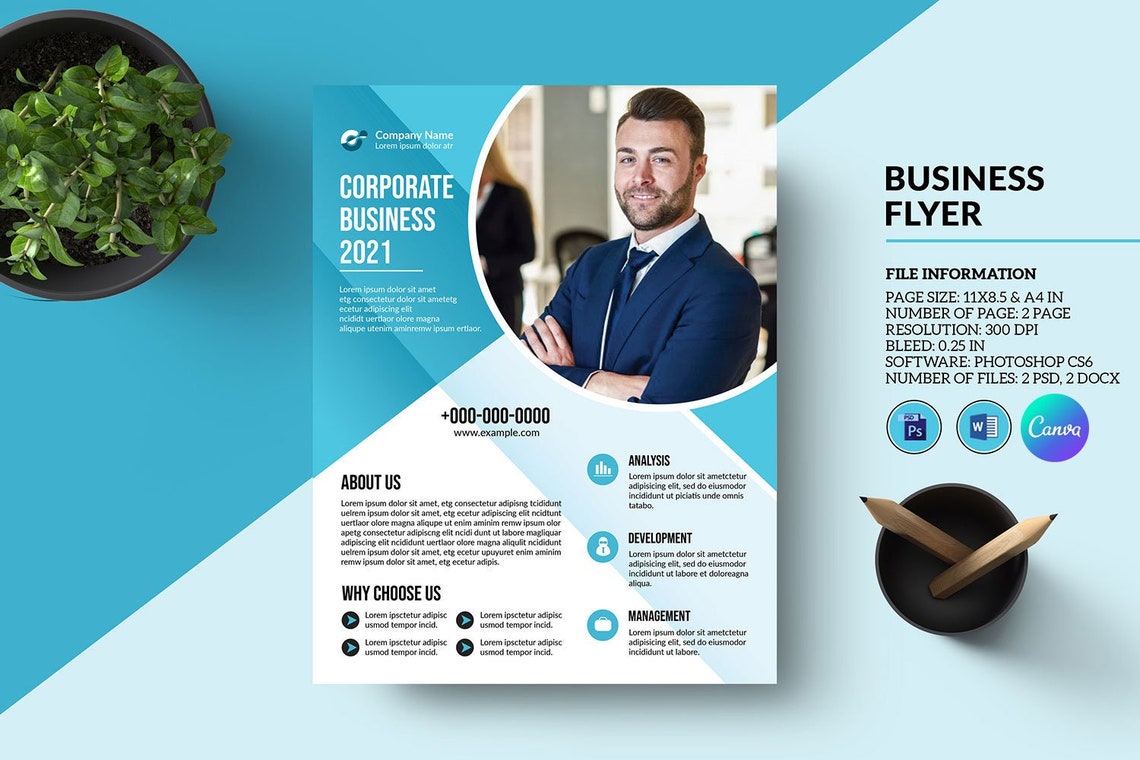 Printable Business Flyer Corporate Flyer Template Canva - Etsy