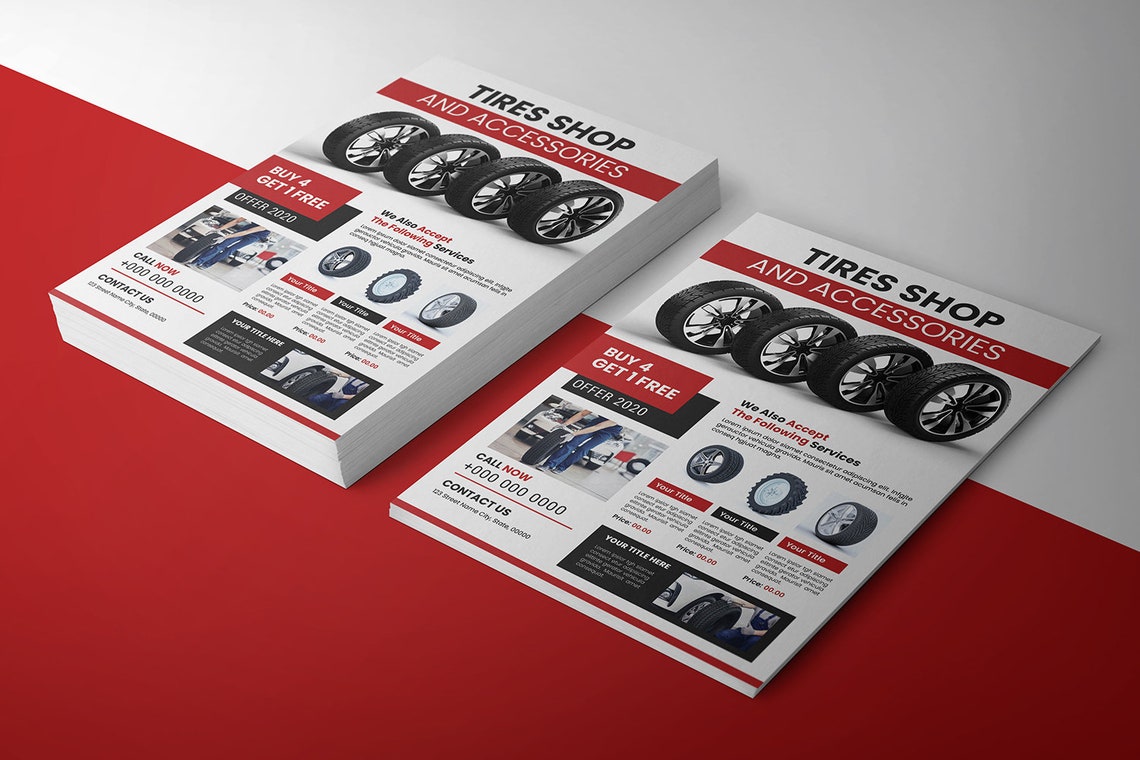 Tire Shop Flyer Template | MS Word & Photoshop Template, Instant ...