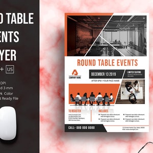 Round Table Event Flyer Corporate Flyer Template, Ms Word and Photoshop ...