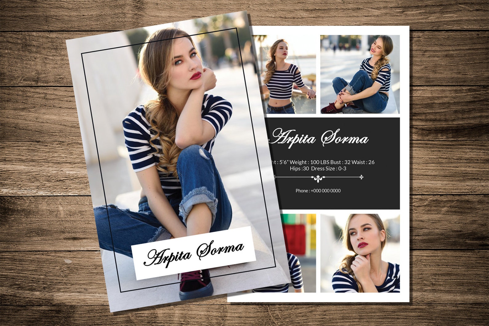 Printable Modeling Comp Card Template Fashion Model Comp | Etsy