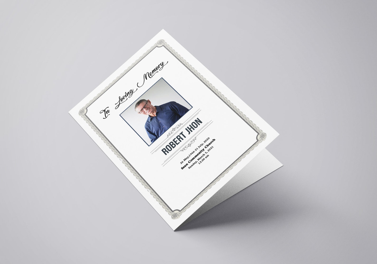 Funeral Program Template Printable Obituary Template, Memorial Program ...