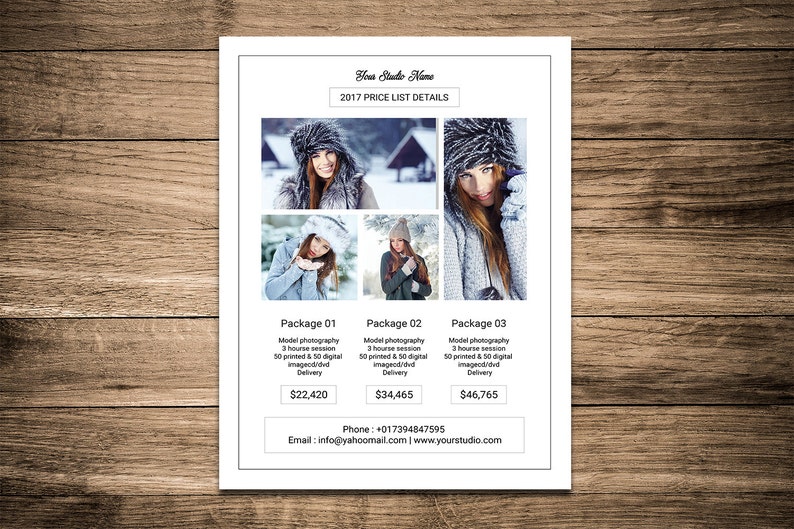 Photography Price List Flyer Template Photography Pricing - Etsy