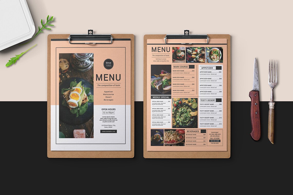 Restaurant Menu Flyer Template Food Menu Flyer Template | Etsy