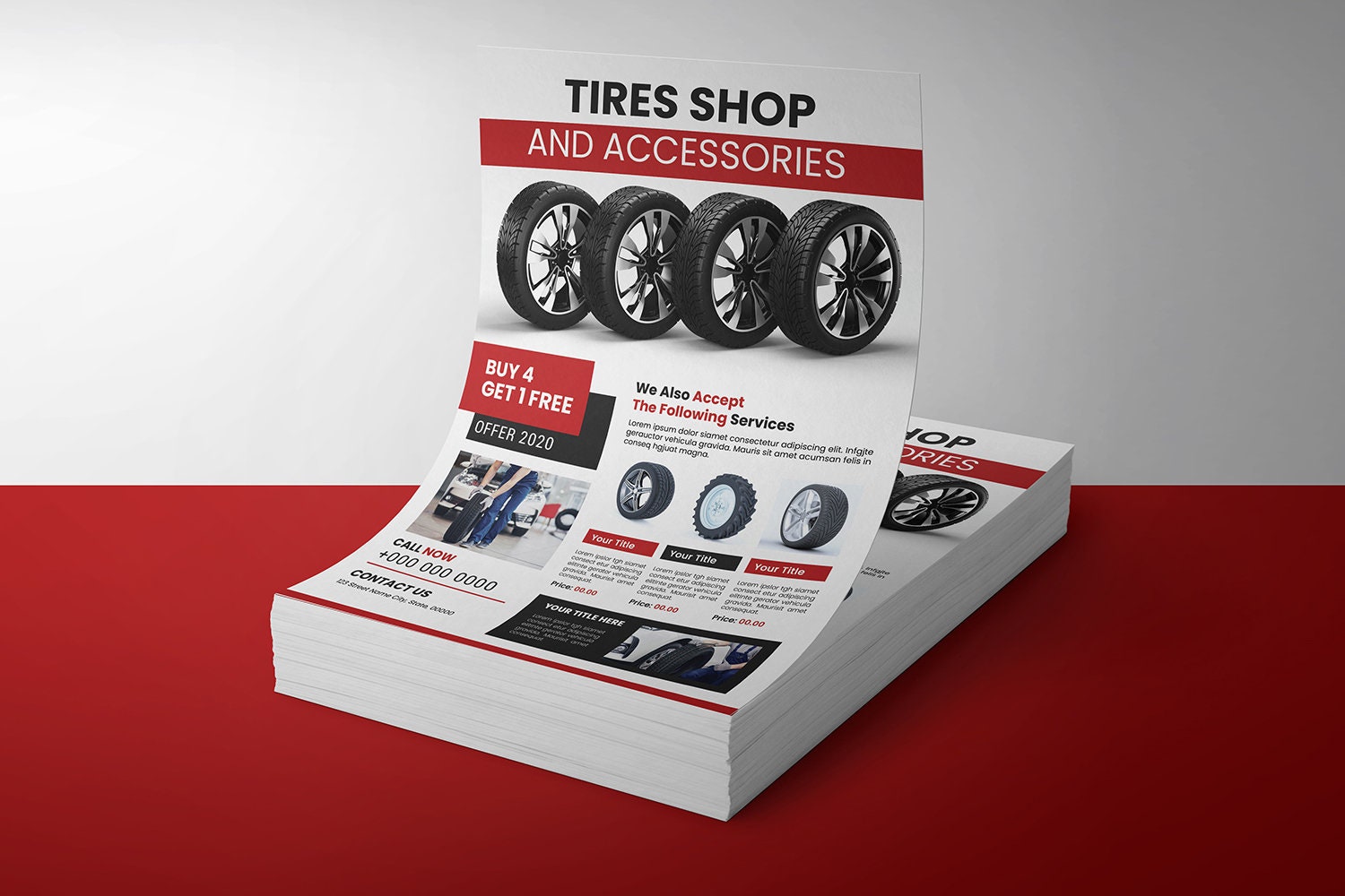 Tire Shop Flyer Template | MS Word & Photoshop Template, Instant ...