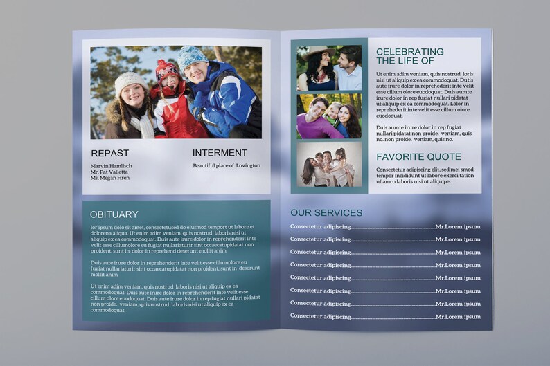 Printable Funeral Template Obituary Template MS Word and | Etsy