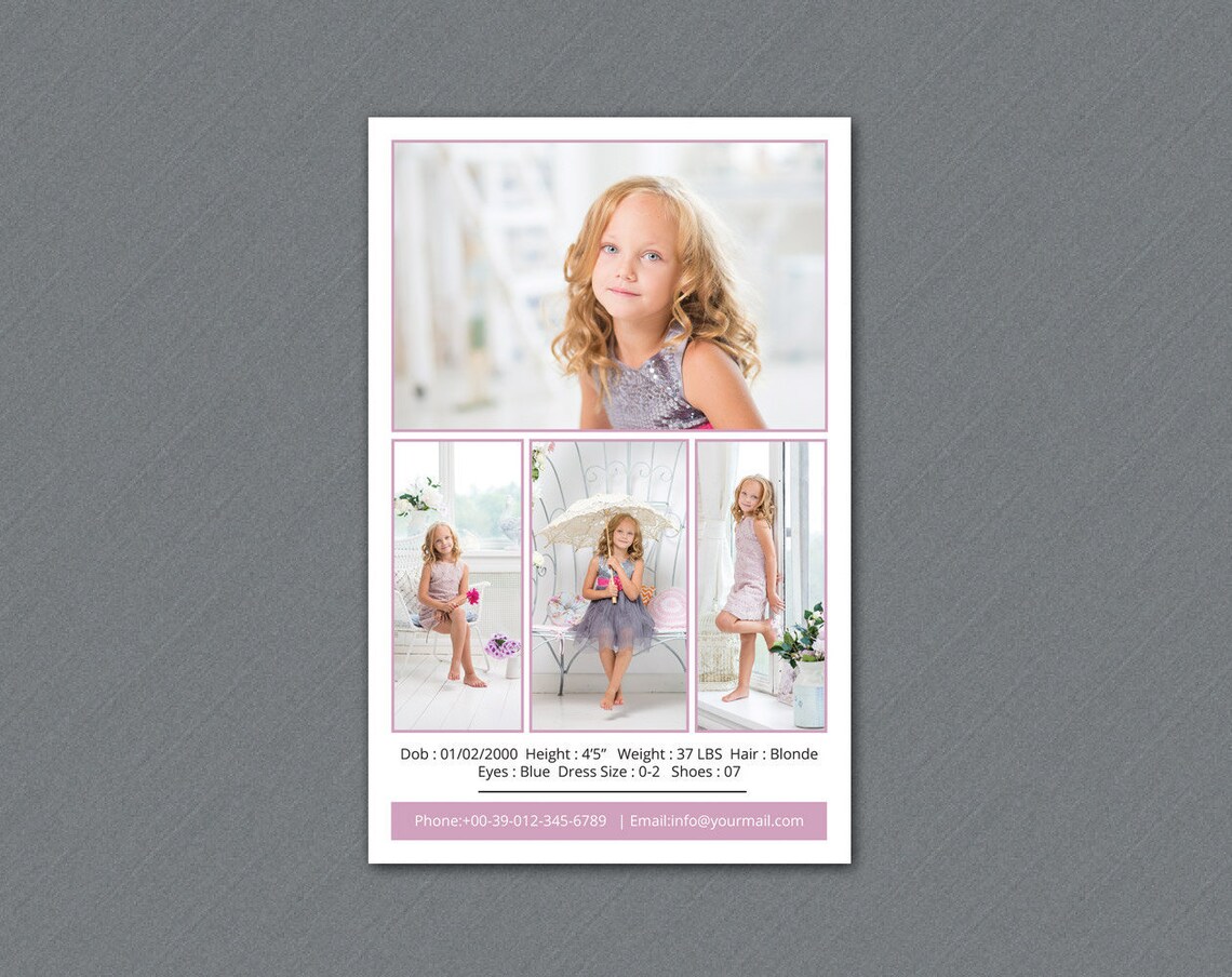 Model Comp Card Template Modeling Comp Card Photoshop - Etsy