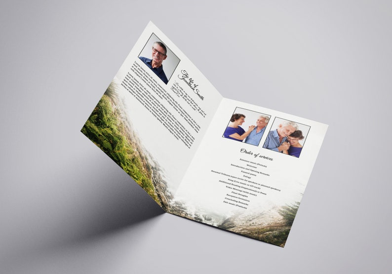 Printable Funeral Program Template Word Obituary Template - Etsy