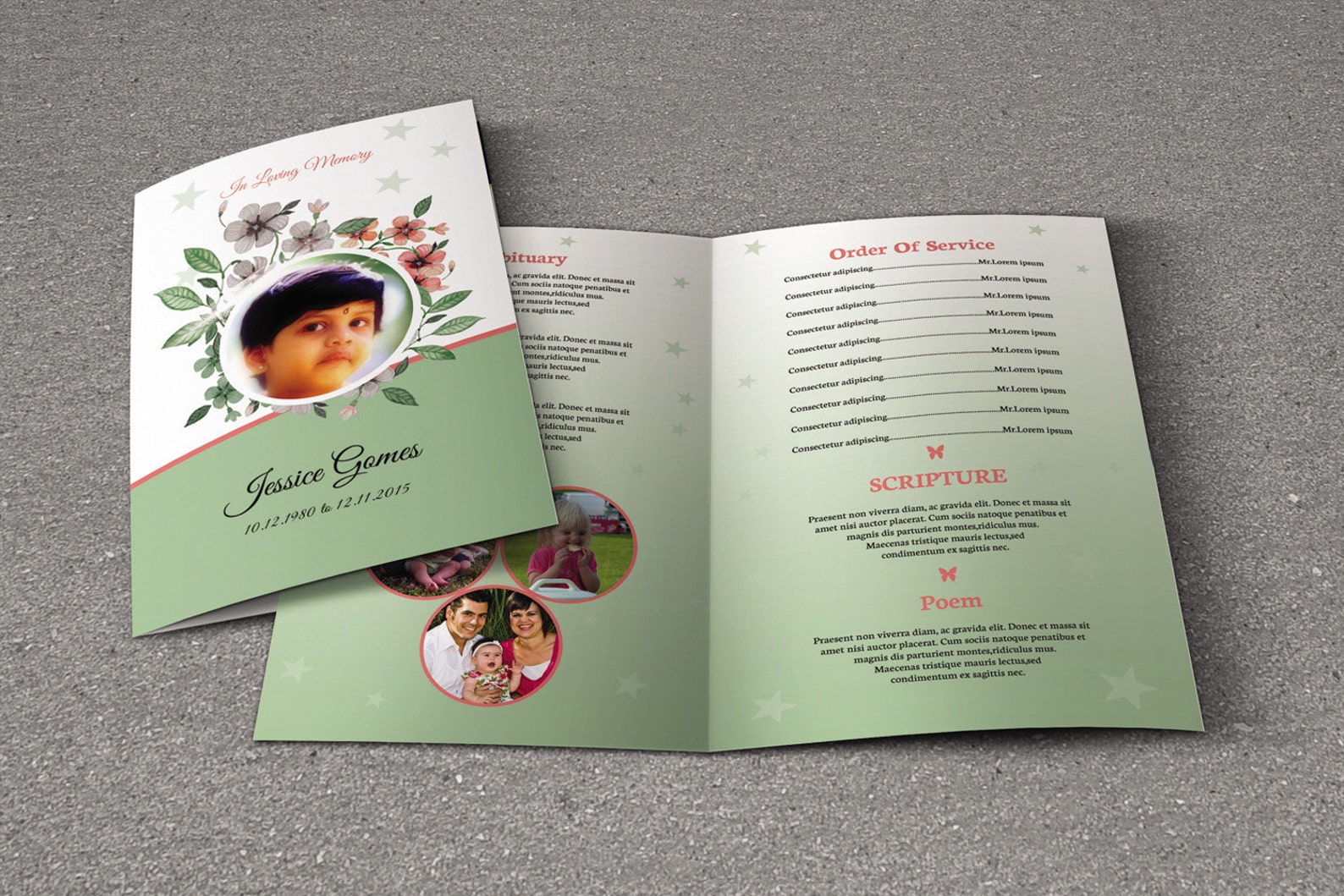 Printable Child Funeral Program Template Memorial Obituary - Etsy
