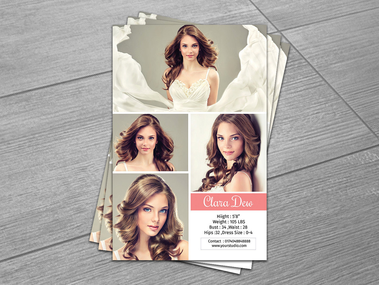 Modeling Comp Card Template Fashion Model Card Microsoft | Etsy