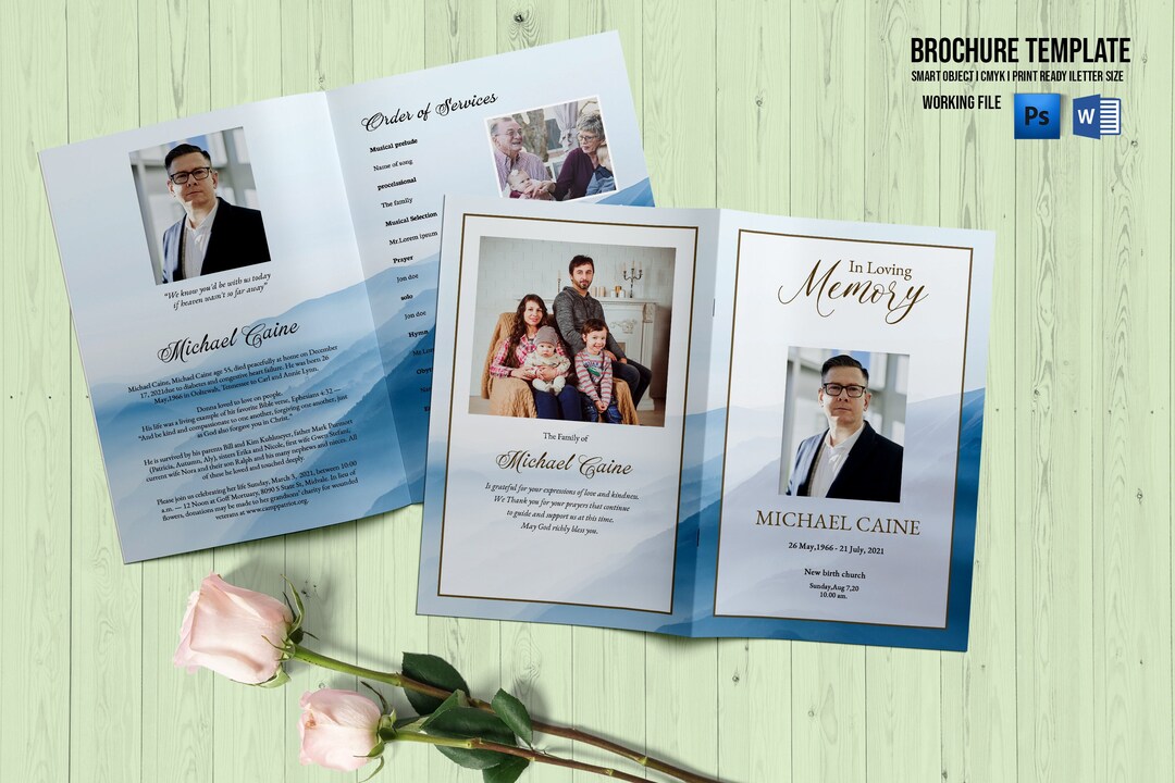 Funeral Program Template Printable Obituary Template Ms Word ...