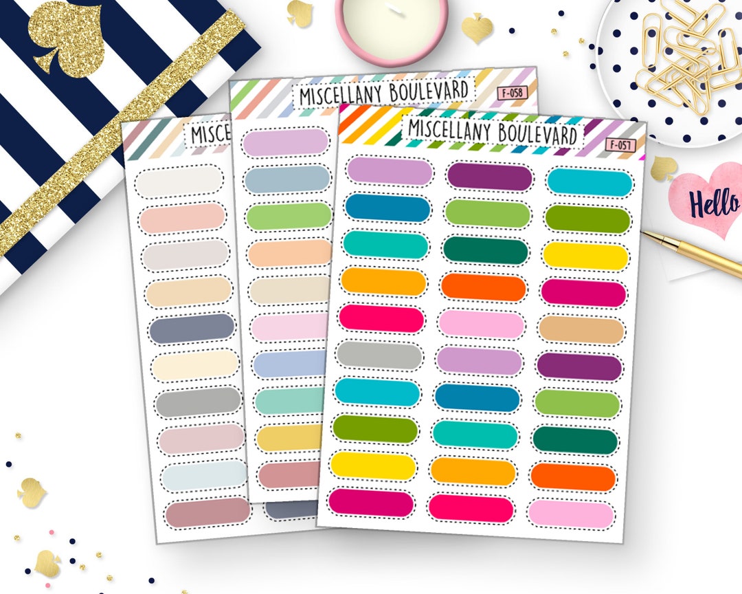 Rounded Quarter Labels Functional Planner Stickers F-057 - Etsy