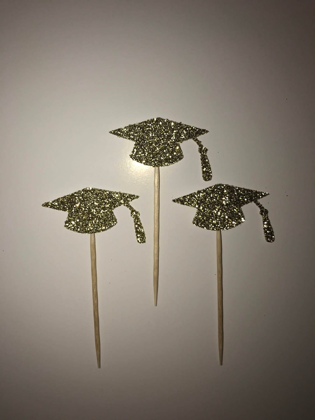 12 Graduation Cap Cupcake Toppers. - Etsy