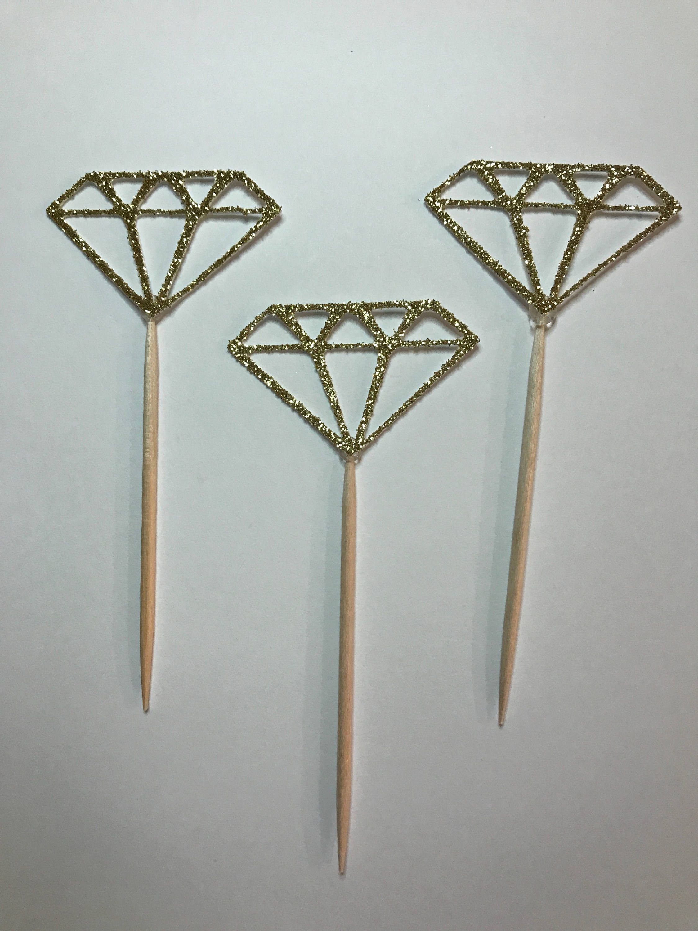 12 Diamond cupcake toppers engagement party bridal shower | Etsy