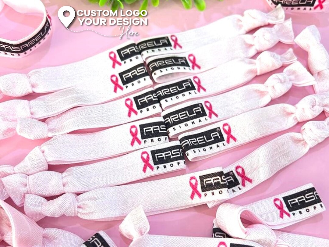 Breast Cancer Awareness Custom Hair Ties - Pink Ribbon Hair Ties ...