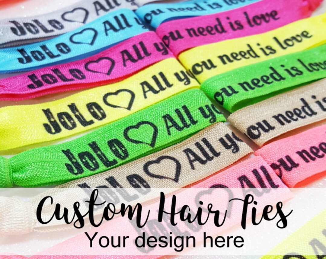 400 Multi Colored Custom Hair Ties / Bridesmaid Favors / Wedding ...